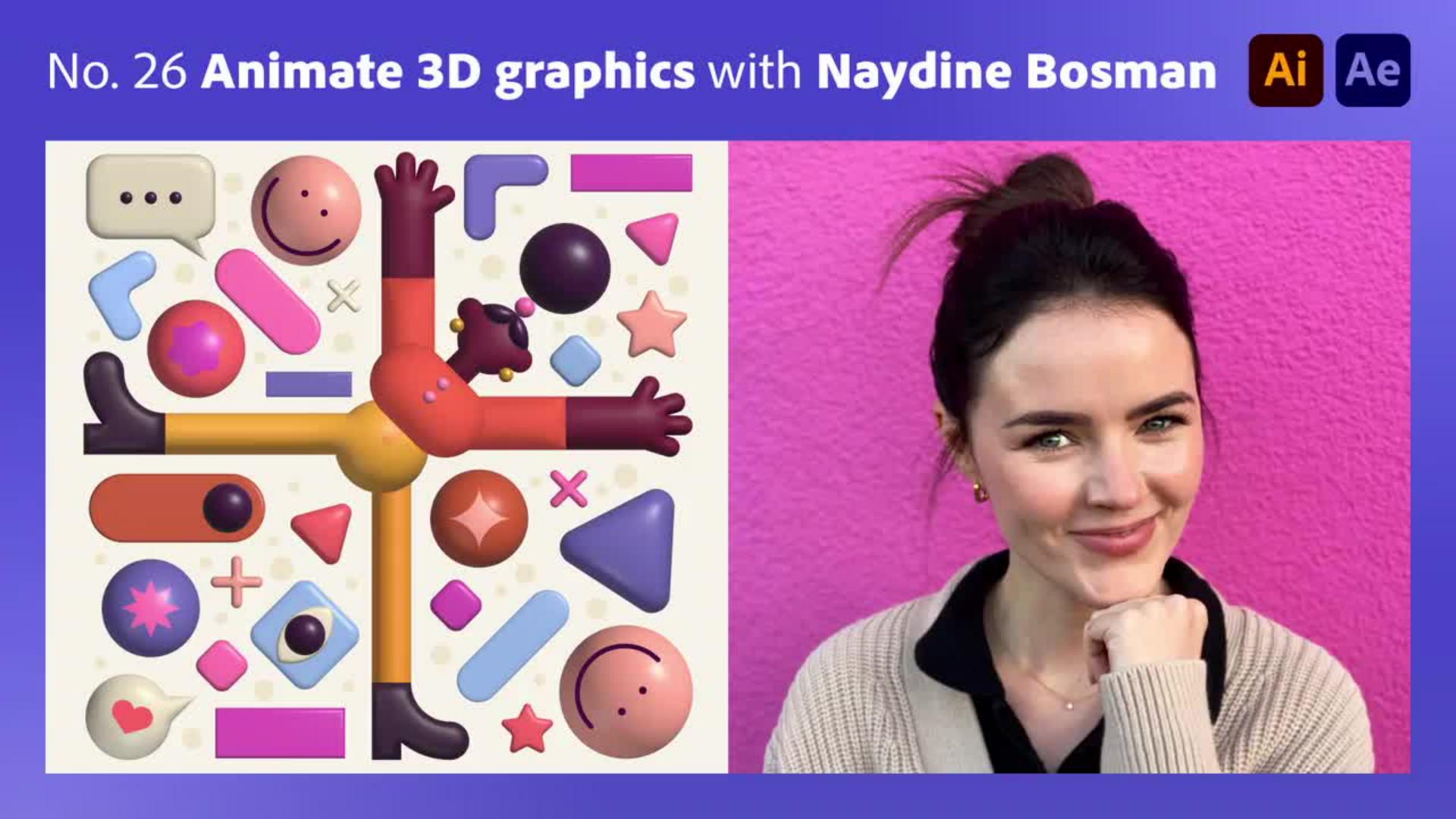 Adobe Learn - Learn Illustrator How to animate 3D graphics.